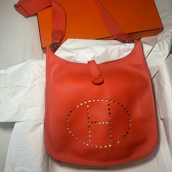 Hermes | Bags | Hermes Gm Evelyn Orange Poppy Color Preowned W Box And Dustbags | Poshmark